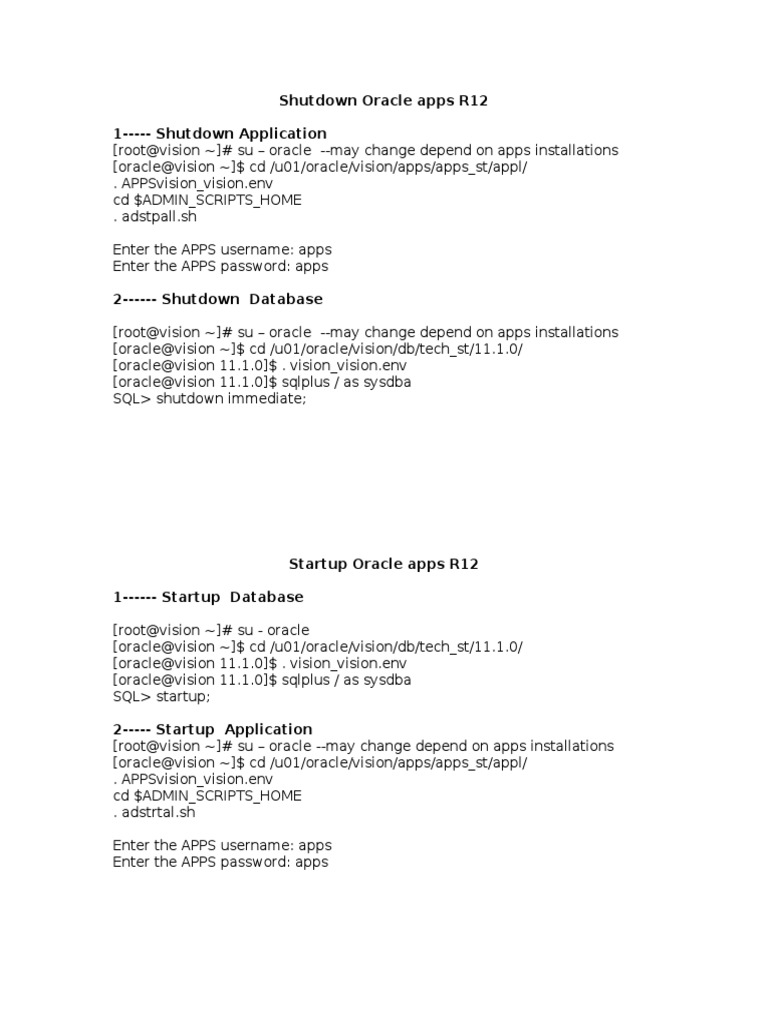 Startup and Shutdown Oracle | PDF | Oracle Database | Web Server