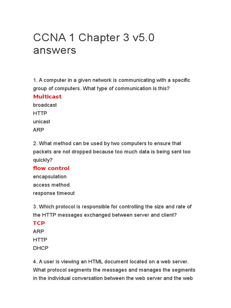 CCNA 1 Chapter 3 v5 Espanol | PDF | Osi Model | Computer Network