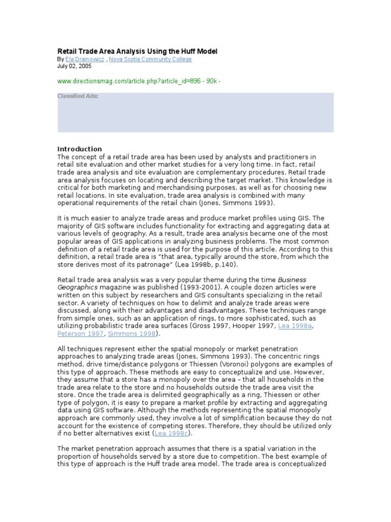 Huff Model (Ruang Dan Sistem Perekonomian) | PDF | Geographic ...