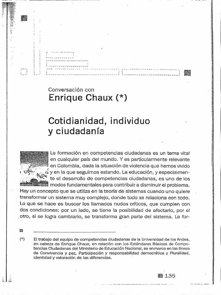 Chaux-Cotidianidad, Individuo y Ciudadanía | PDF