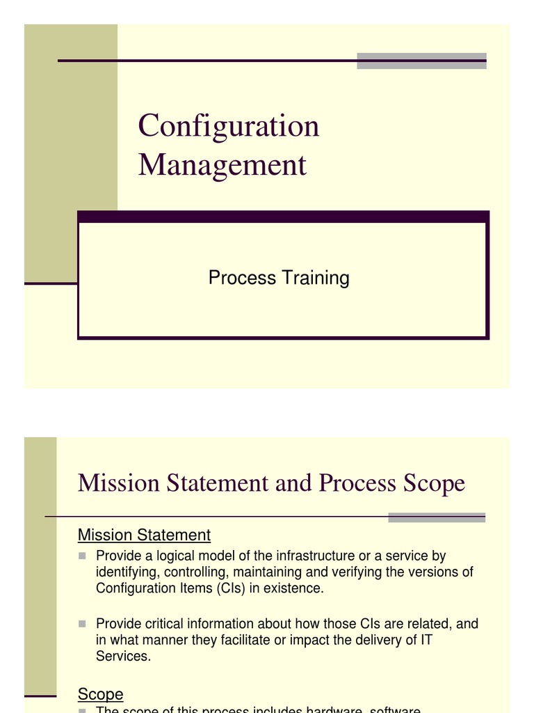Configuration Management Process Training | PDF | Performance Indicator ...