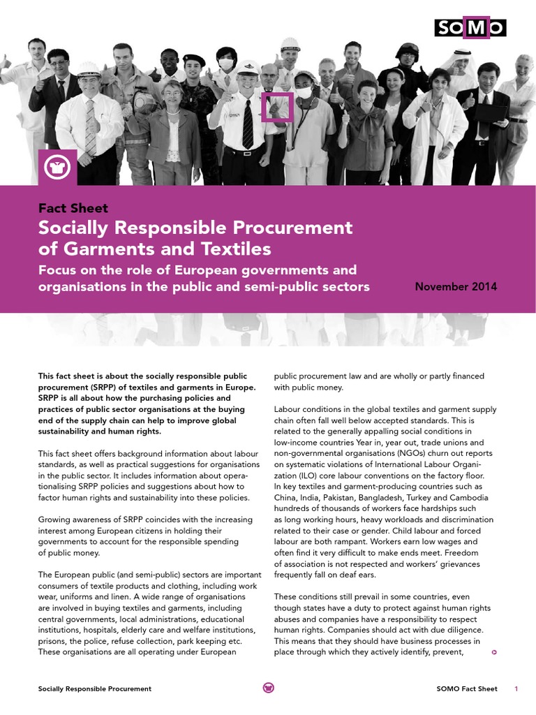 Socially Responsible Procurement Fact Sheet | PDF | International Labour Organization ...