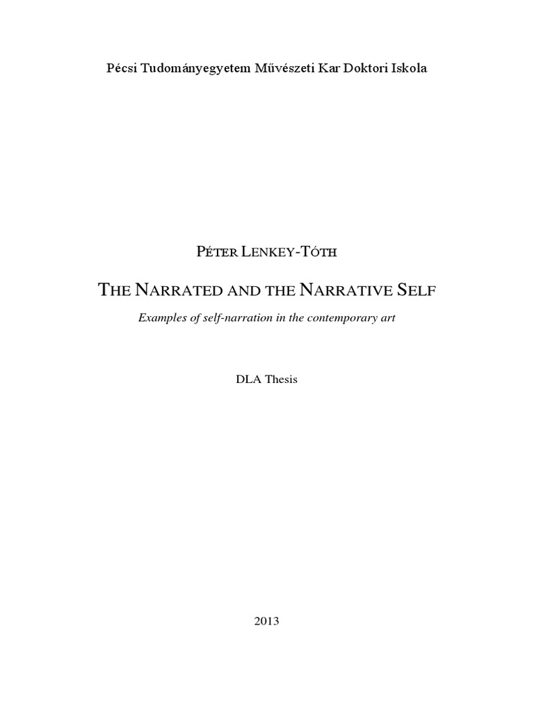 Self-Narration in Contemporary Art | PDF | Identity (Social Science ...