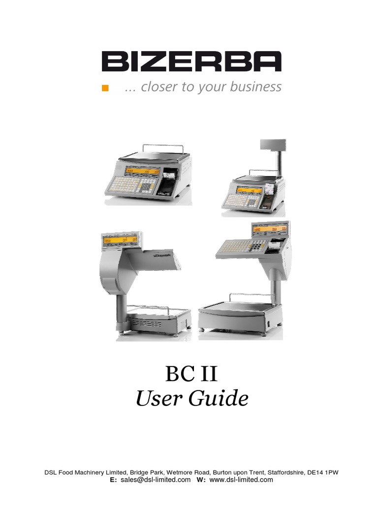 Bizerba BCII User Guide DSL Food Machinery PDF | PDF | Menu | Computer ...
