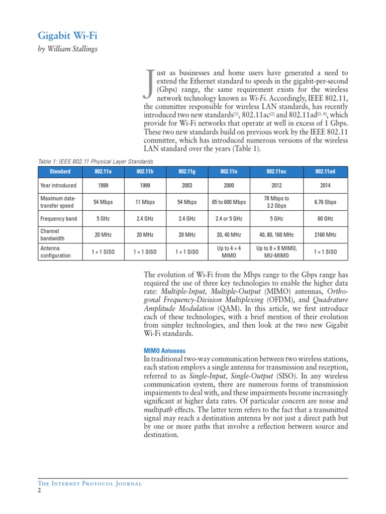 Gigabit Wi-Fi: by William Stallings | PDF | Modulation | Orthogonal ...
