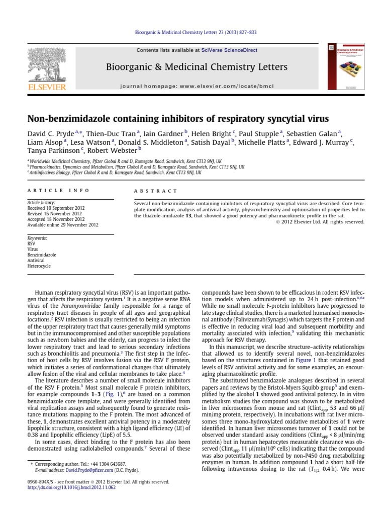 Bioorganic & Medicinal Chemistry Letters: Sciverse Sciencedirect | PDF ...