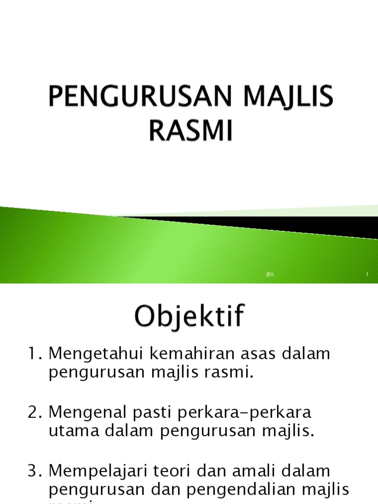Pengurusan Majlis Rasmi | PDF
