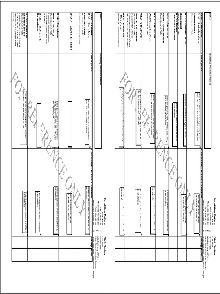 Building Condition Assessment Template | PDF | Framing (Construction ...