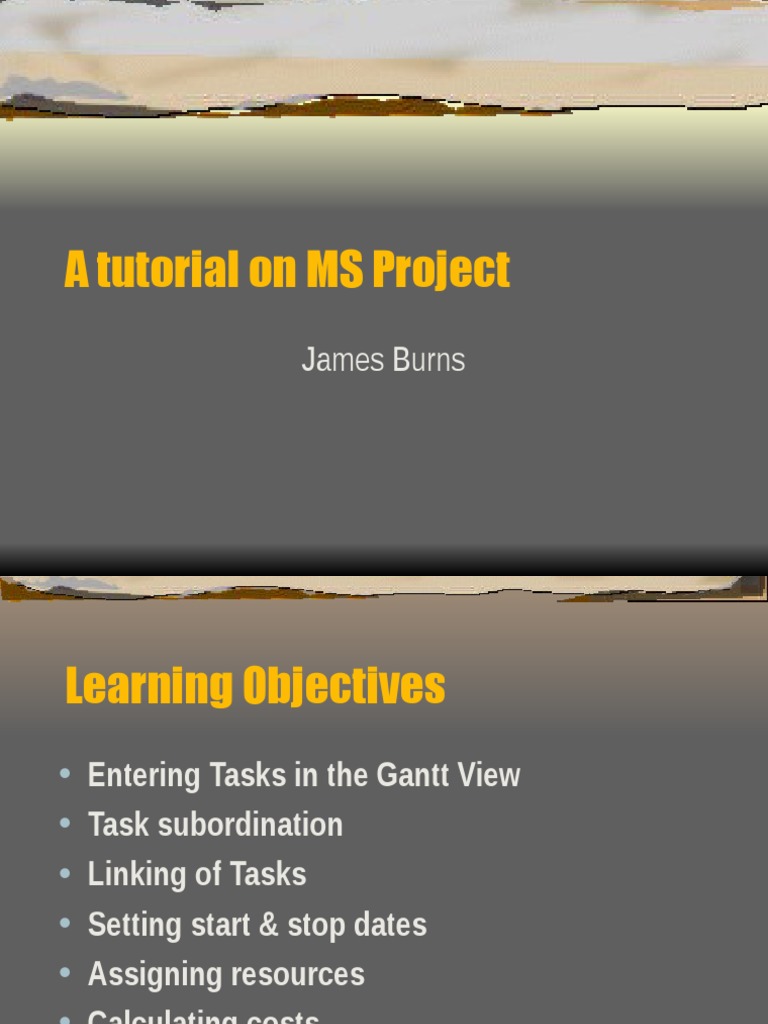 MS Project Tutorial: Task Management Guide | PDF | Software | Computing
