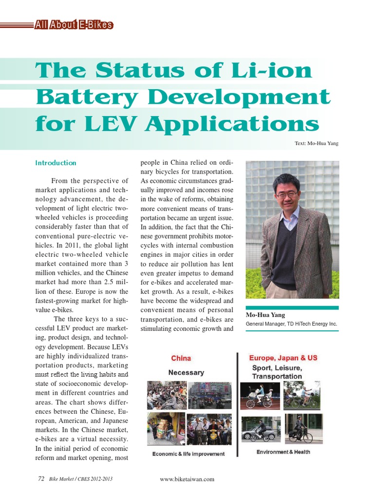 The Status of Li-Ion Battery Development For LEV Applications | PDF ...