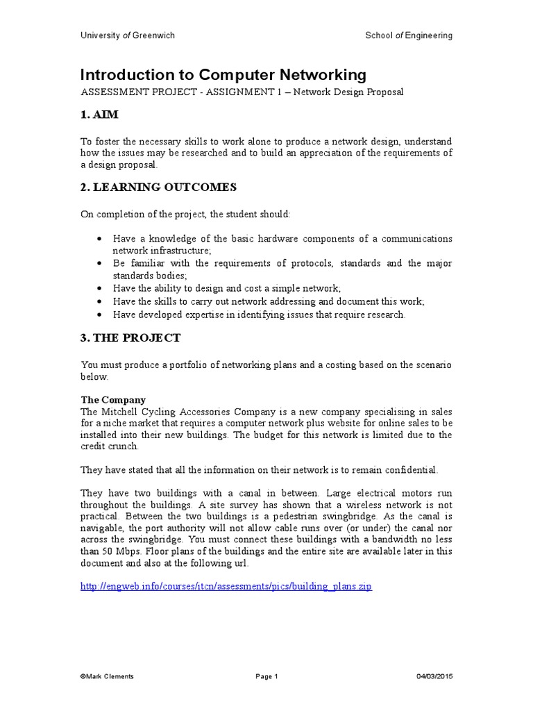 Itcn Network Design Assignment01 2012-3 | PDF | Network Topology | Computer Network