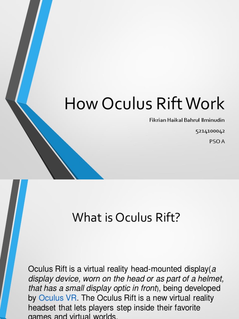 How Oculus Rift Works | PDF | Oculus Vr | Virtual Reality
