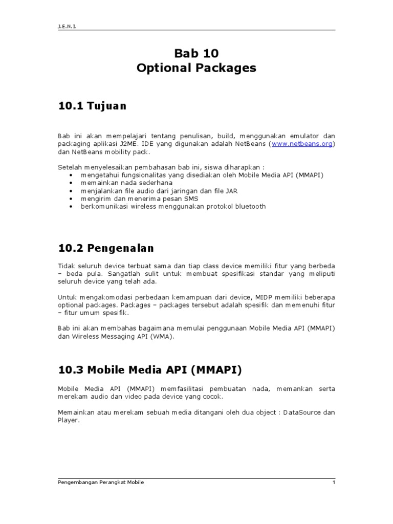 Jeni Mobile Programming (Java) - Modul10 | PDF