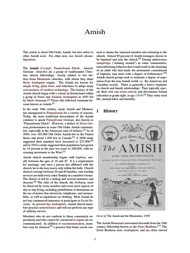 Amish | PDF | Amish | Nonviolence Organizations