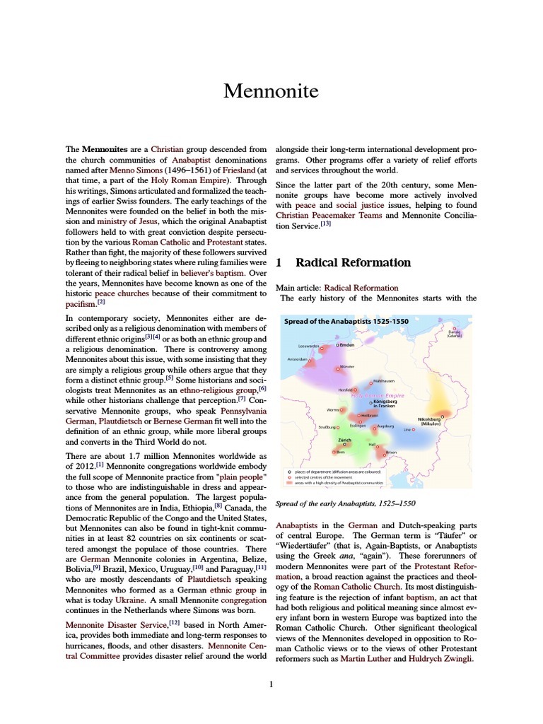 Mennonite | PDF | Anabaptism | Amish