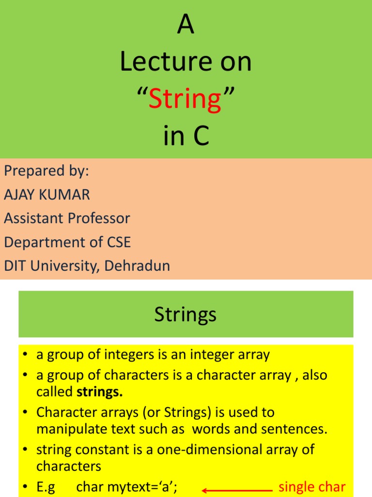 String In C Language Pdf String Computer Science Array Data Structure