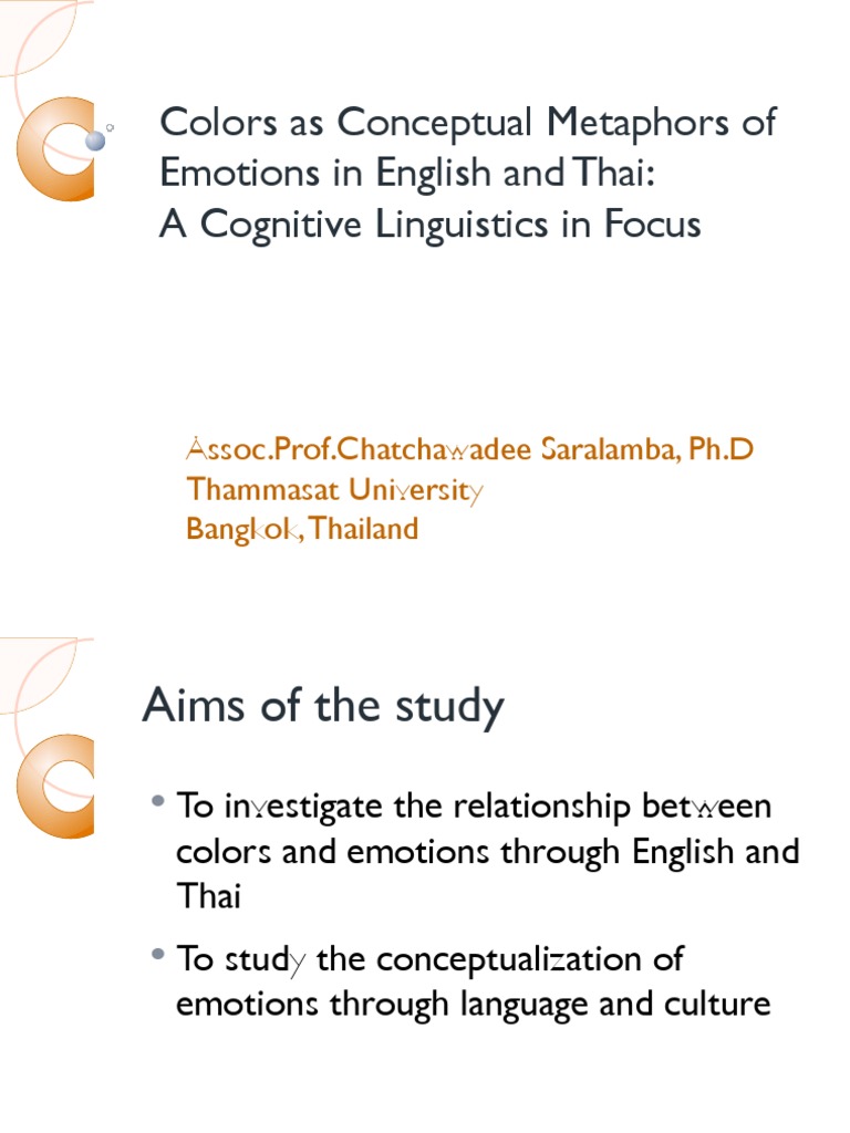 Colours As Emotion Conceptual Metaphors | PDF | Metaphor | Linguistics