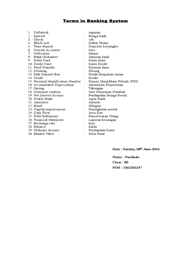 Banking Terms Glossary | PDF