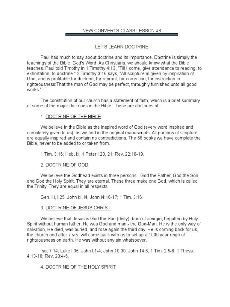New Converts Class Lesson 8 | Download Free PDF | Salvation | God