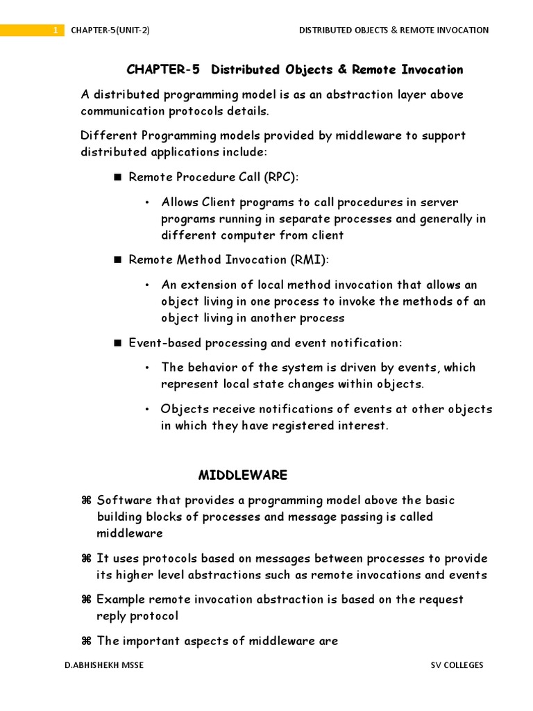 Chapter 5 Distributed Systems Pdf Message Passing Object Computer Science