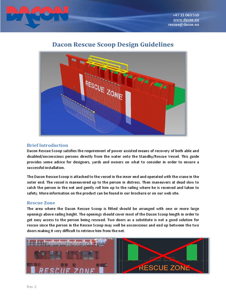 Dacon Rescue Scoop Design Guidelines | PDF | Deck (Ship) | Crane (Machine)