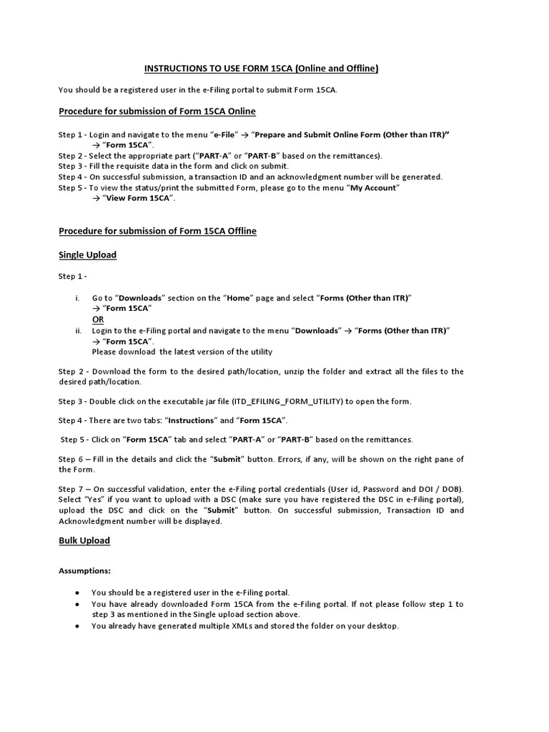 Form 15ca | PDF | Xml | Areas Of Computer Science