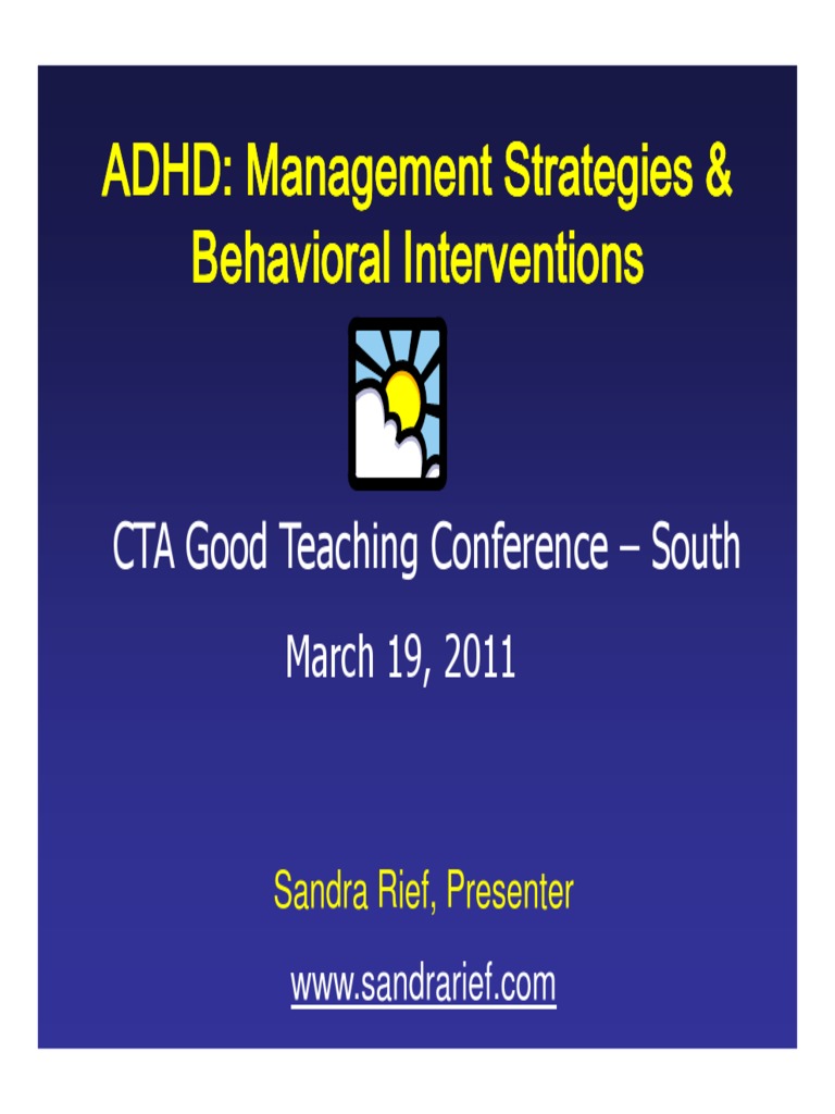 ADHD Management Strategies Behavioral Interventions | Impulsivity ...