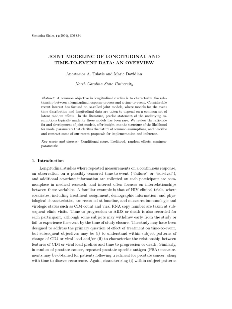 Joint Modeling An Overview | PDF | Ordinary Least Squares | Estimator