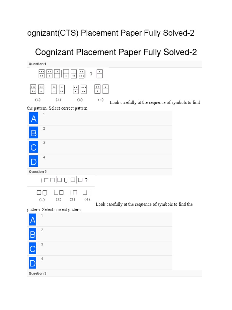 Analysis of Cognizant Placement Paper Fully Solved-2 | PDF | Trees ...