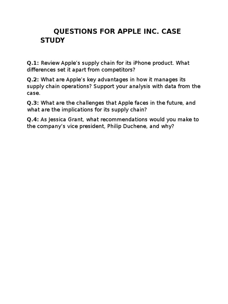 Apple Supply Chain Analysis Questions | PDF | Business