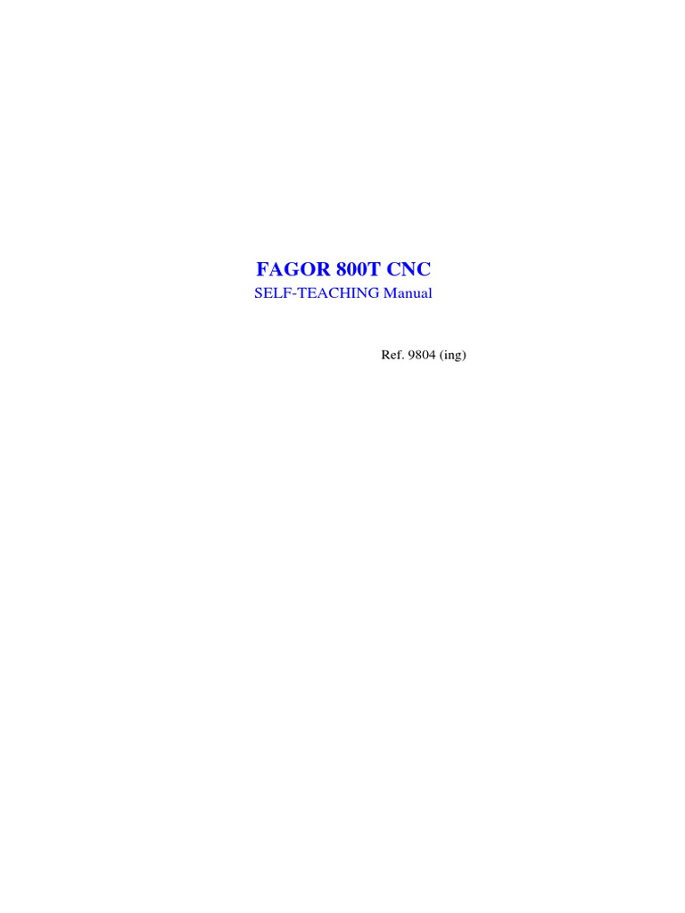 Fagor 800T CNC | PDF | Numerical Control | Drilling