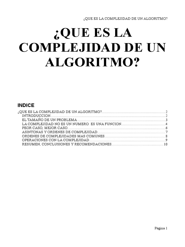 203979648-Que Es La Complejidad de Un Algoritmo PDF | PDF | Teoría de ...