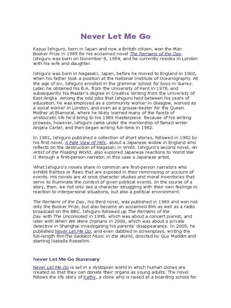 Never Let Me Go | PDF | Science | Philosophical Science