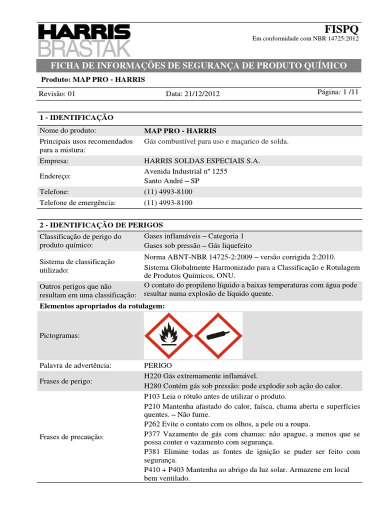 Fispq Map Pro Gdsafgadharris Rev 13 | PDF | Oxigênio | Combustão