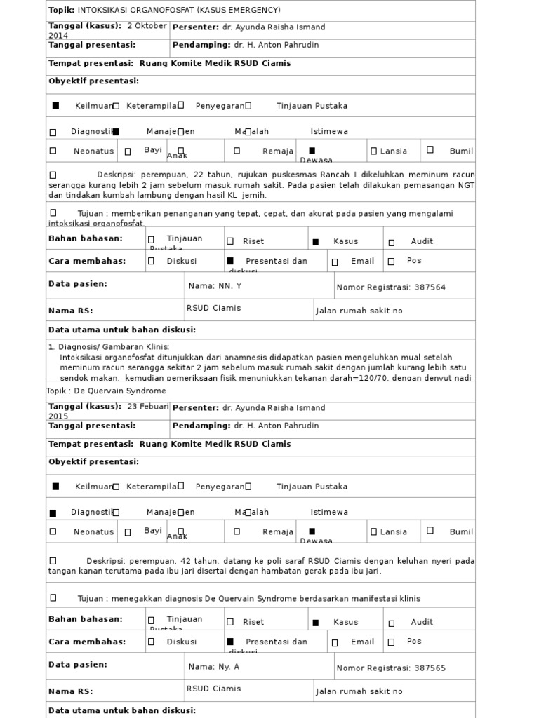 Penanganan Intoksikasi Organofosfat | PDF