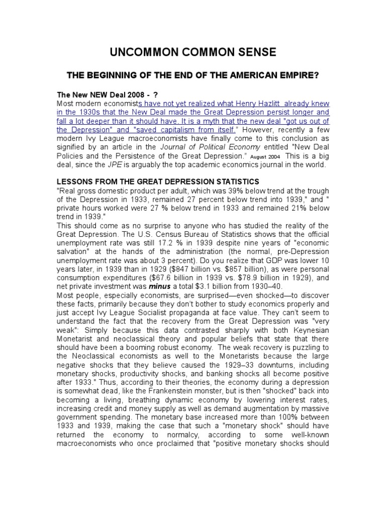 The New New Deal | PDF | Great Depression | New Deal