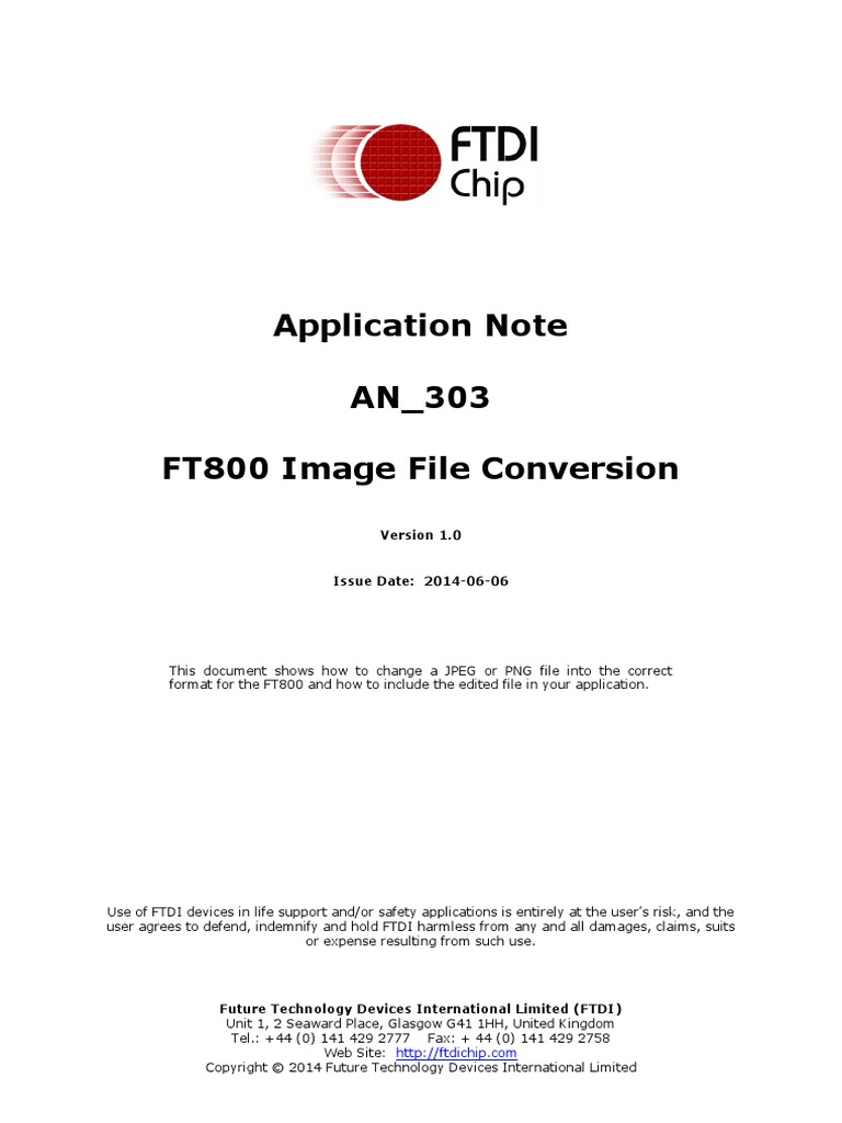 AN - 303 FT800 Image File Conversion | PDF | File Format | Data Compression