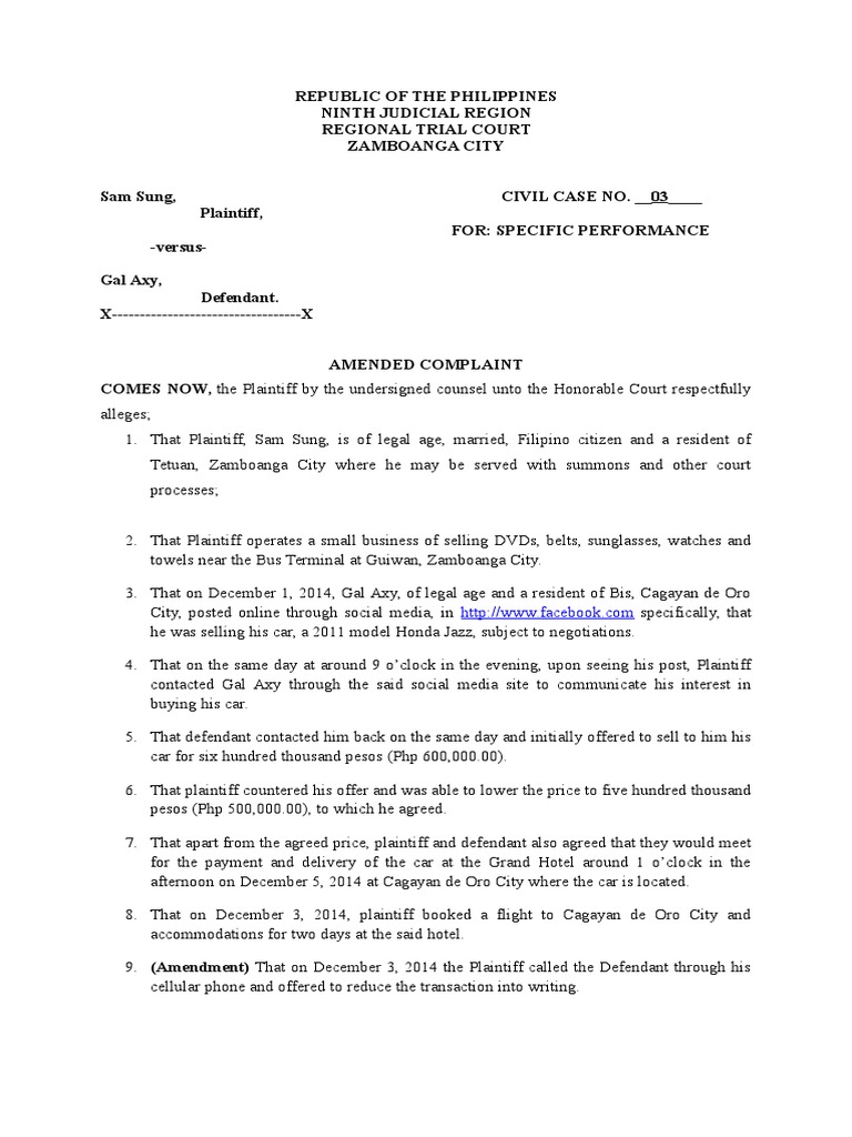 Amended Complaint (SP) | PDF | Damages | Lawsuit