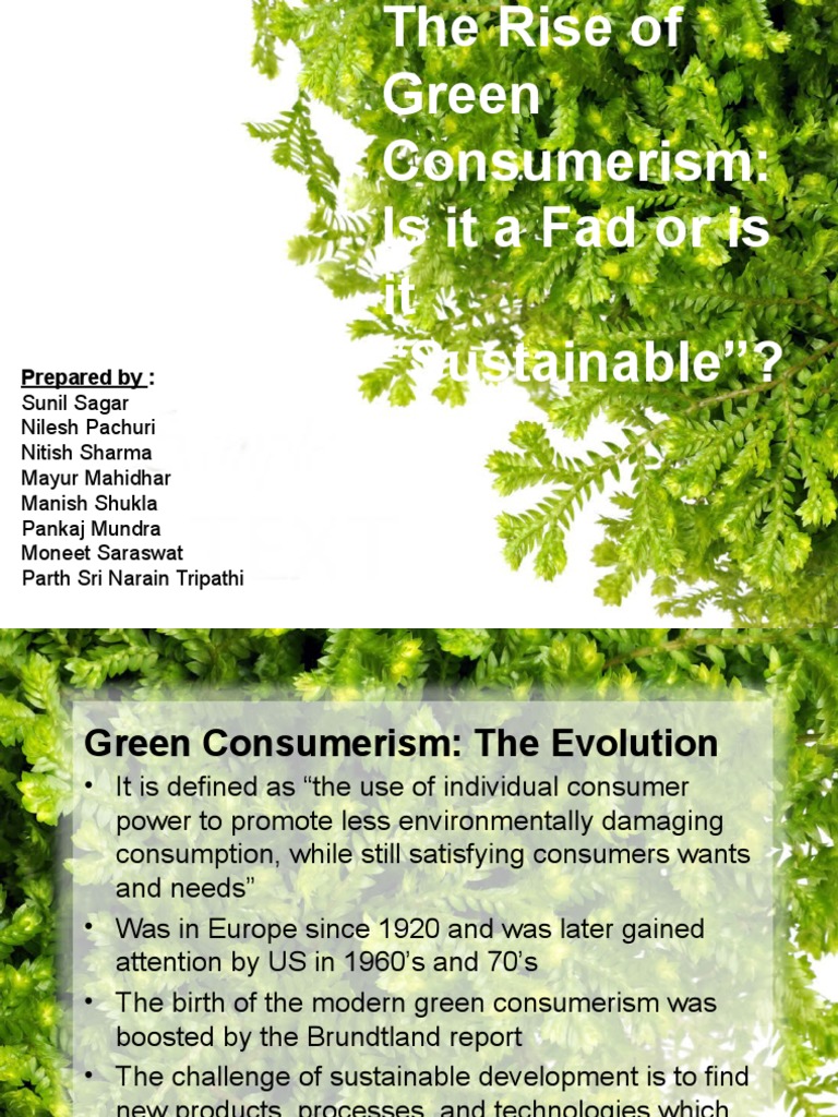 Green Consumerism: Trends and Challenges | PDF | Organic Farming ...