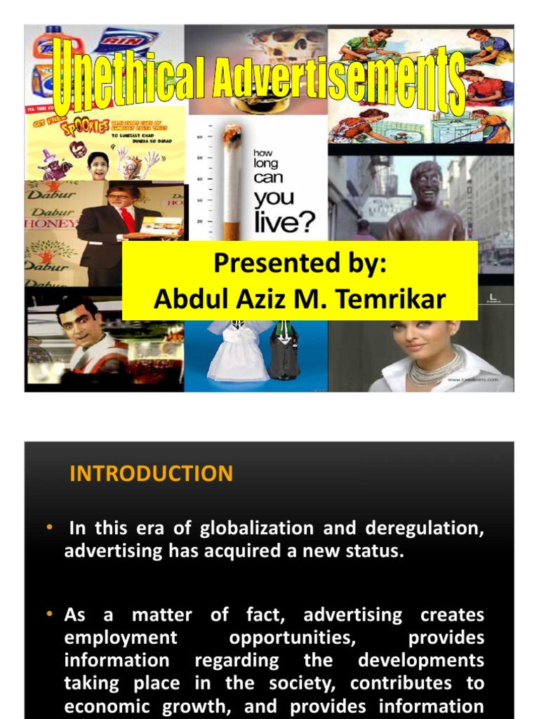 Unethical Advertisements | PDF | Advertising | Beverages