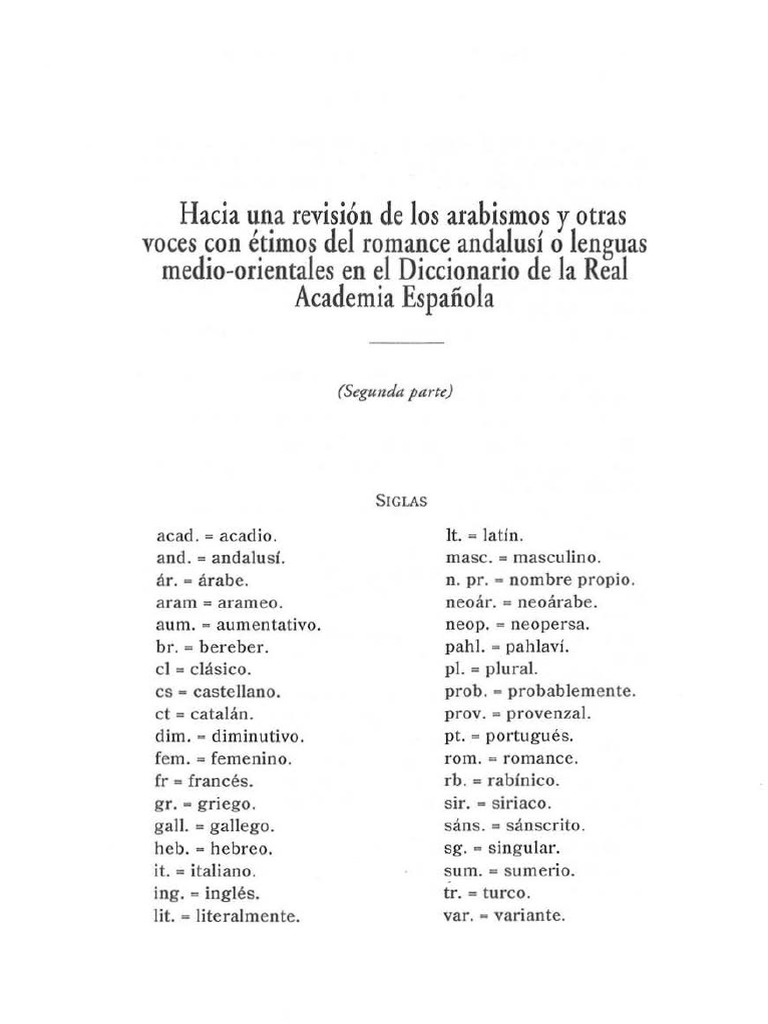 Arabismos | PDF | Lengua española | Arábica