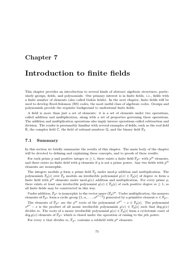 Introduction To Finite Fields | PDF | Field (Mathematics) | Group (Mathematics)