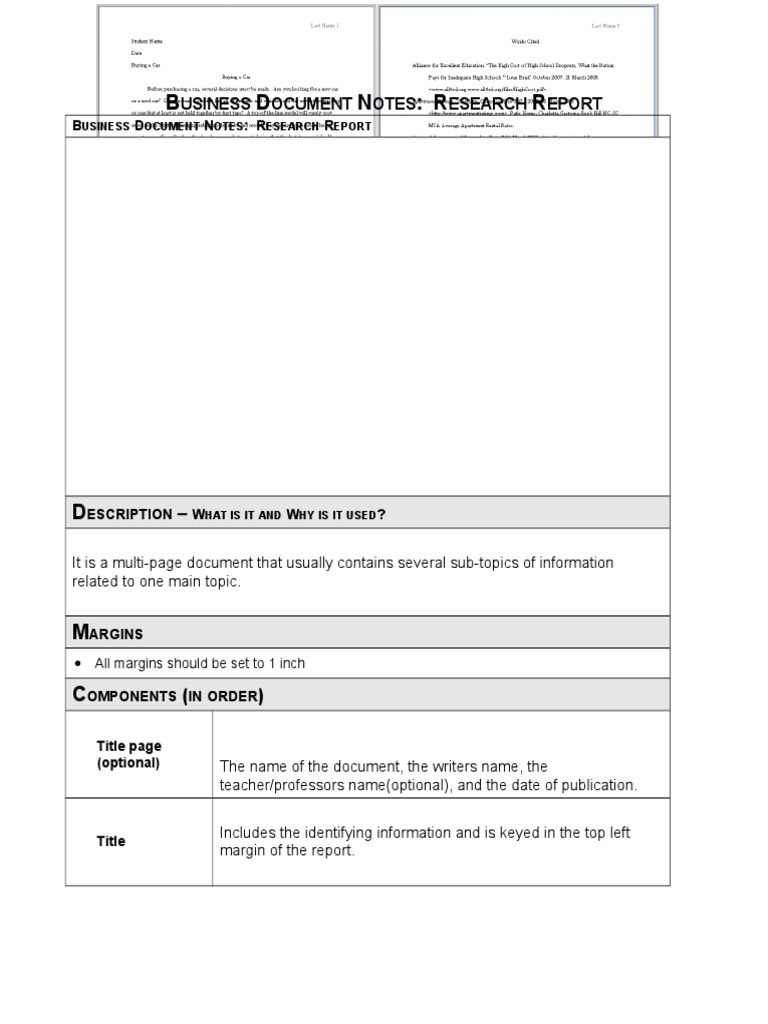 Research Report Graphic Organizer2 | PDF | Note (Typography) | Citation