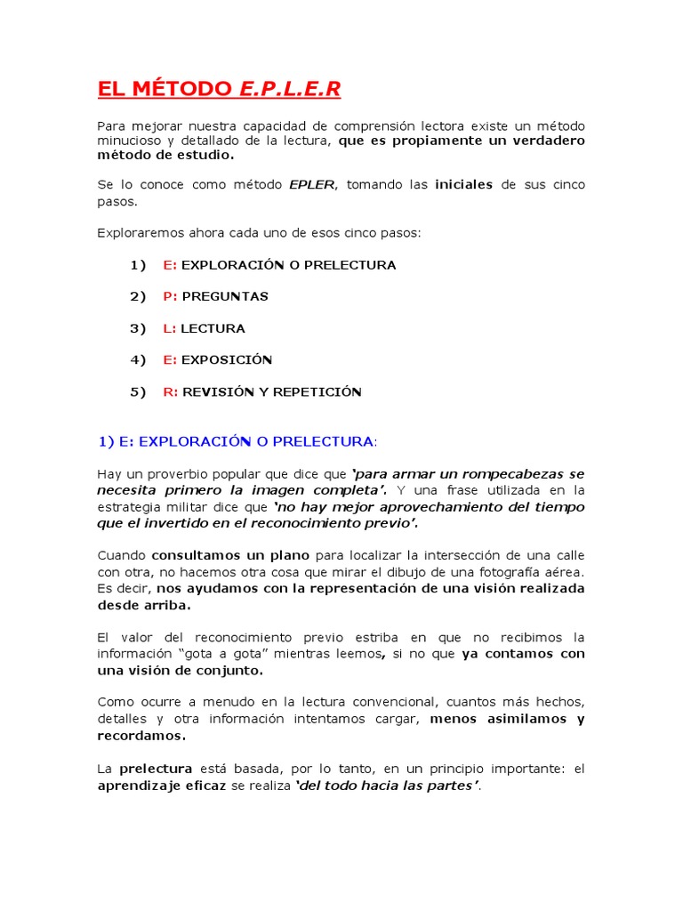 El Metodo Epler | PDF | Lectura (proceso) | Tomás de Aquino