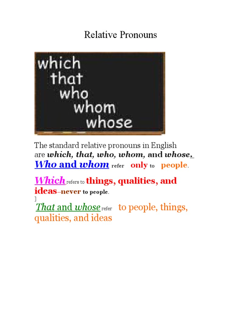 Relative Pronouns Lesson Overview | PDF