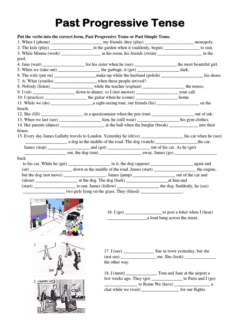 Past Progressive Tense Exercises | PDF