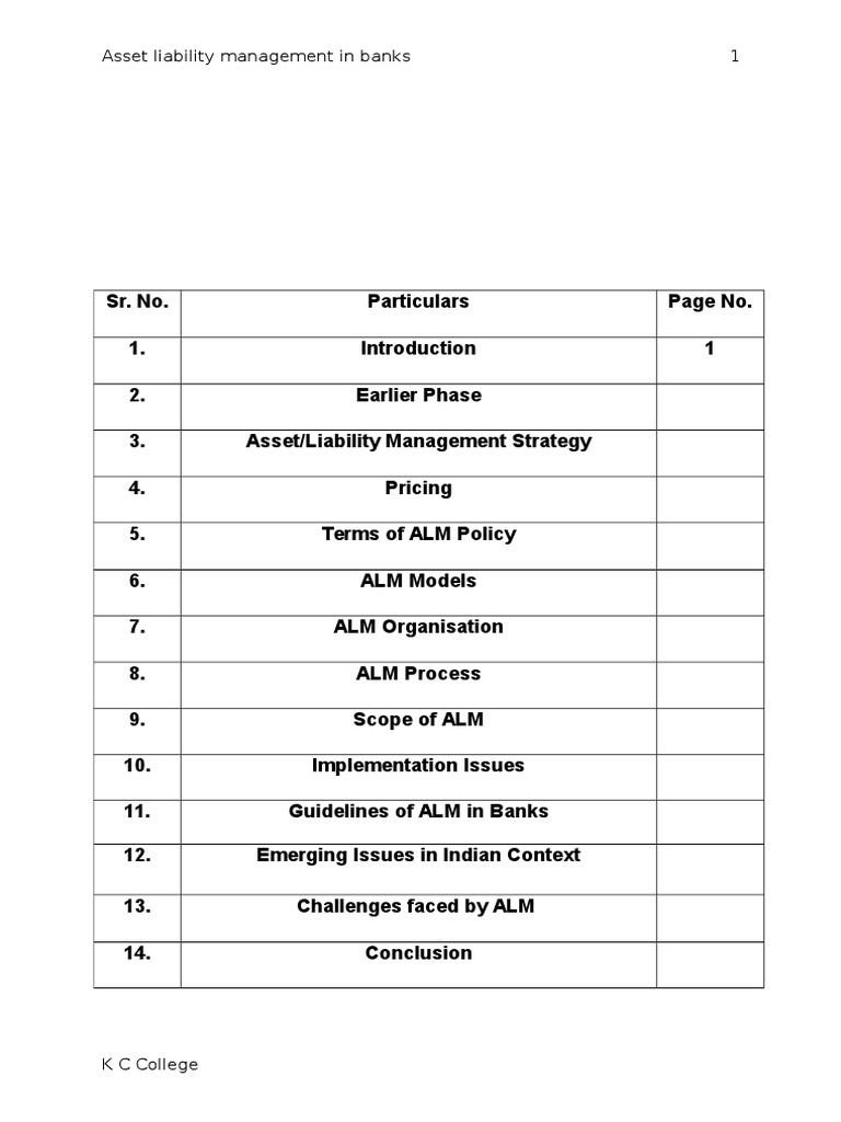 Managing Risk Through Effective Asset and Liability Management: An ...