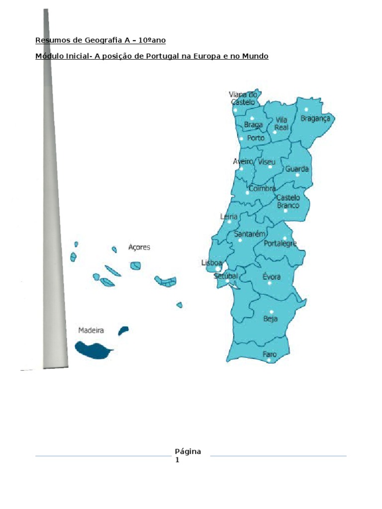 Resumos Geografia 10º Ano | PDF | Portugal | OTAN
