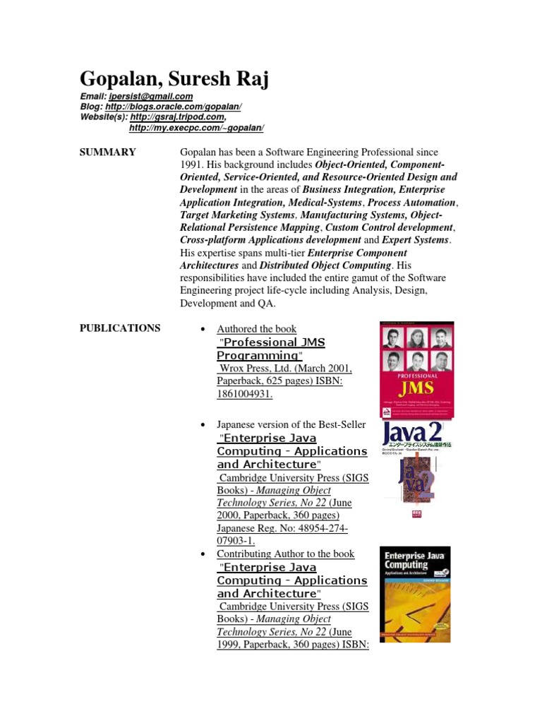 Gopalan Suresh Raj | PDF | Enterprise Java Beans | Java (Programming ...