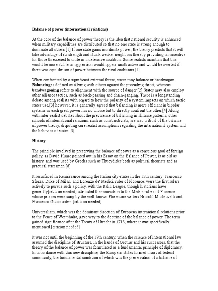 Balance of Power - Wiki | PDF | Public Sphere | Political Theories